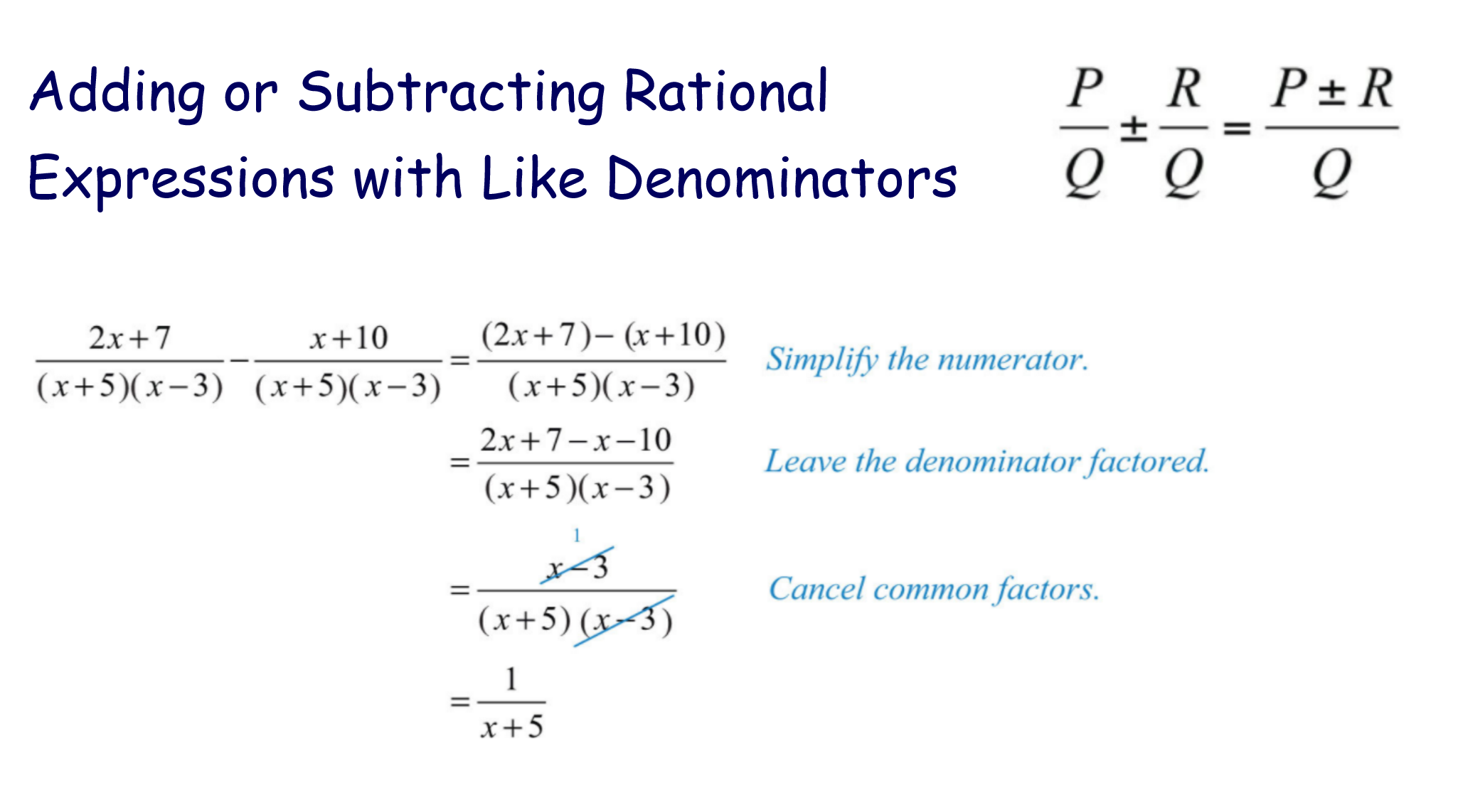 Adding Rational Expressions