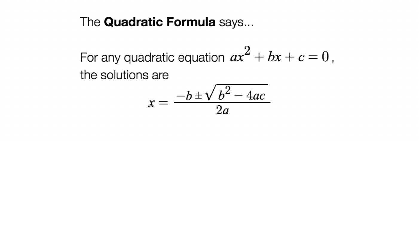 Quadratic Formula Definition
