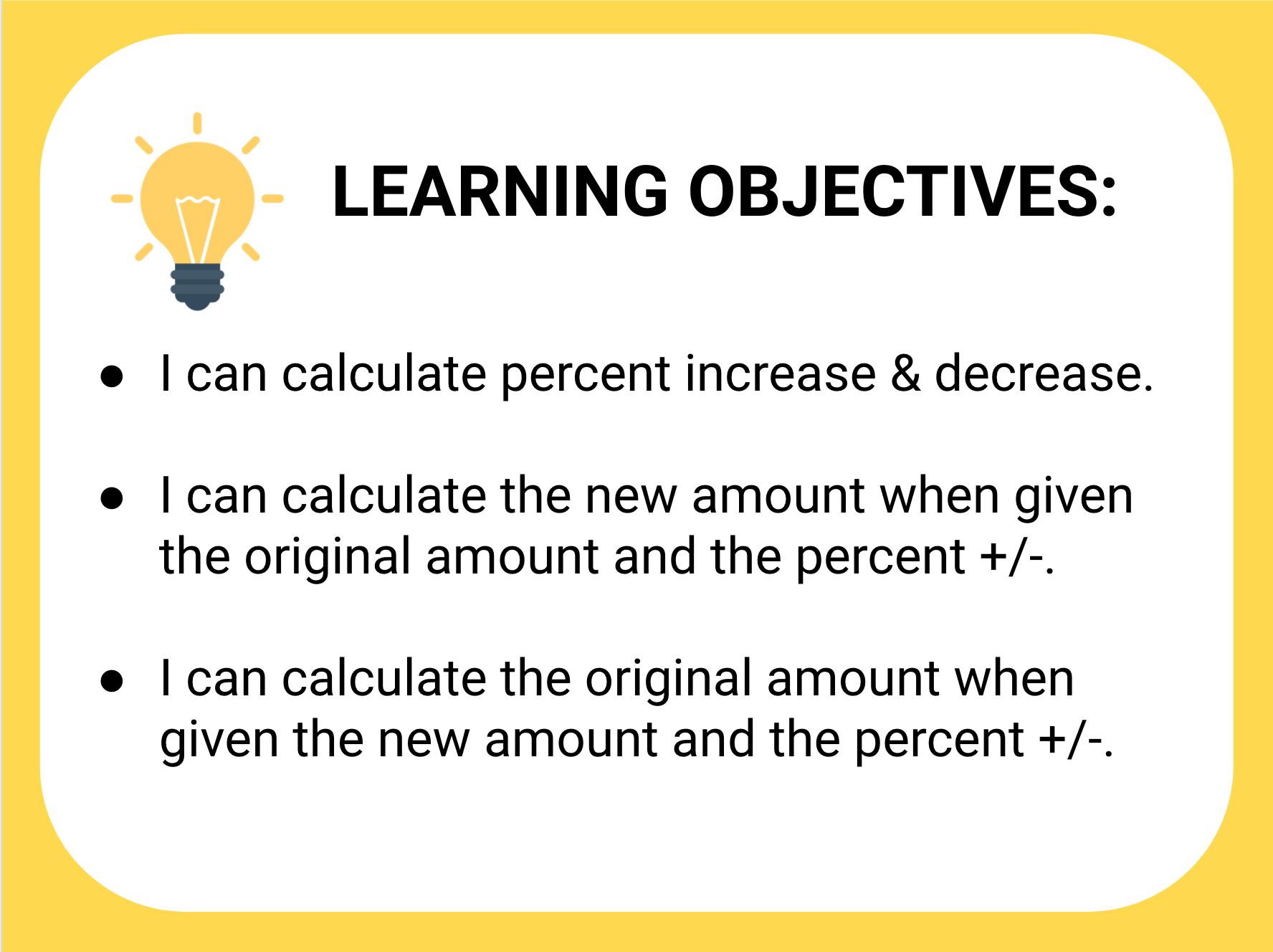 Percent Increase And Decrease